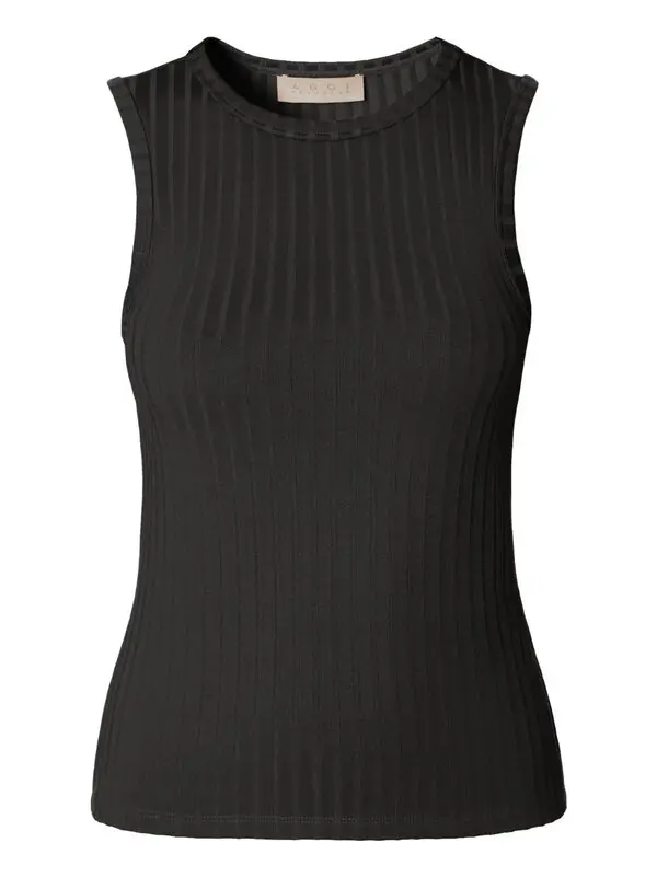AGGI BY HALEWSKI Ribbed Elastic Tank Top - Black