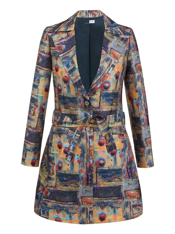 RICHA SHARMA Abstract Print Blazer Dress - Blue