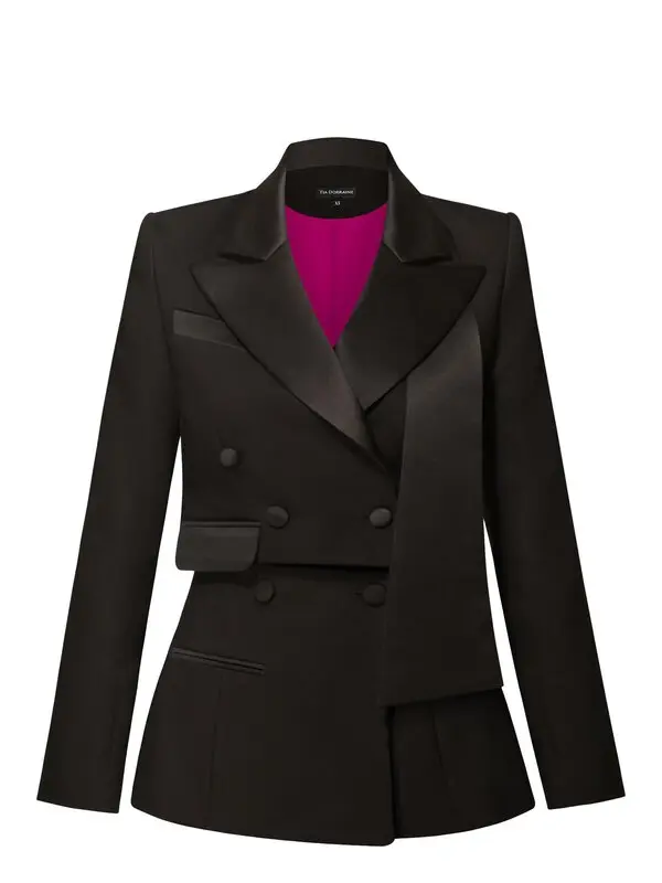 TIA DORRAINE Two-part Blazer With Shawl Collar - Black