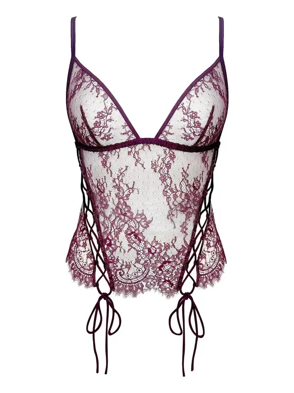 MONIQUE MORIN LINGERIE Moonstruck Lace Camisole - Red