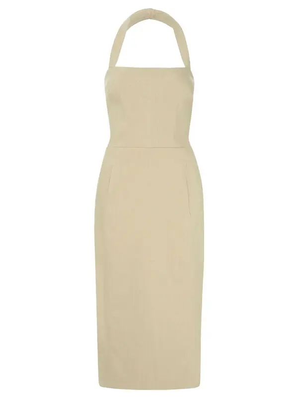 LAHIVE Aliza Linen Halter Dress - Yellow