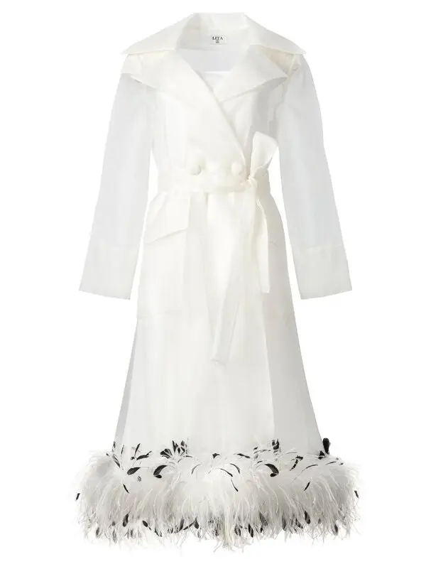 LITA COUTURE Organza Trench Dress - White