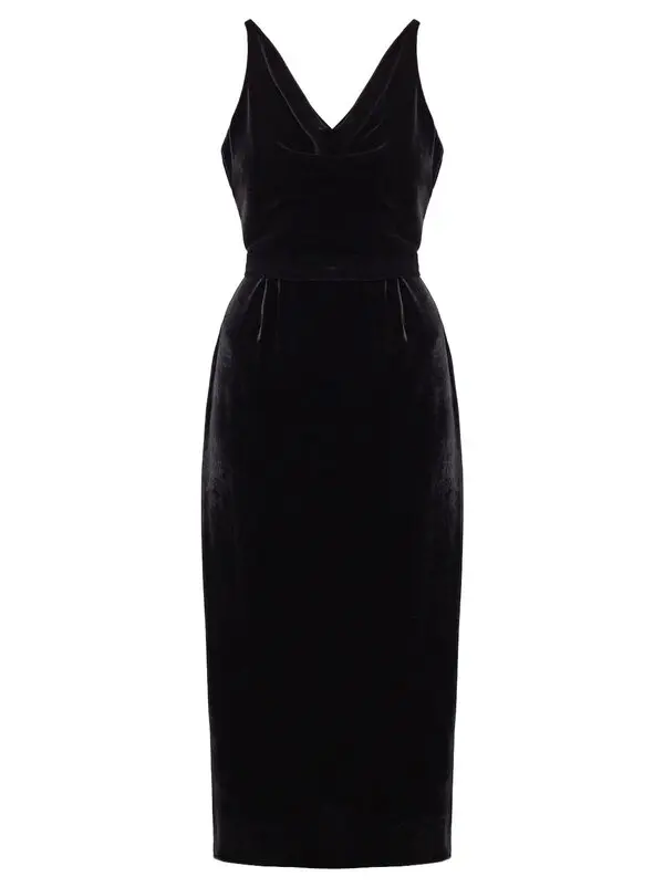 UNDRESS Kalila Velvet Midi Dress - Black