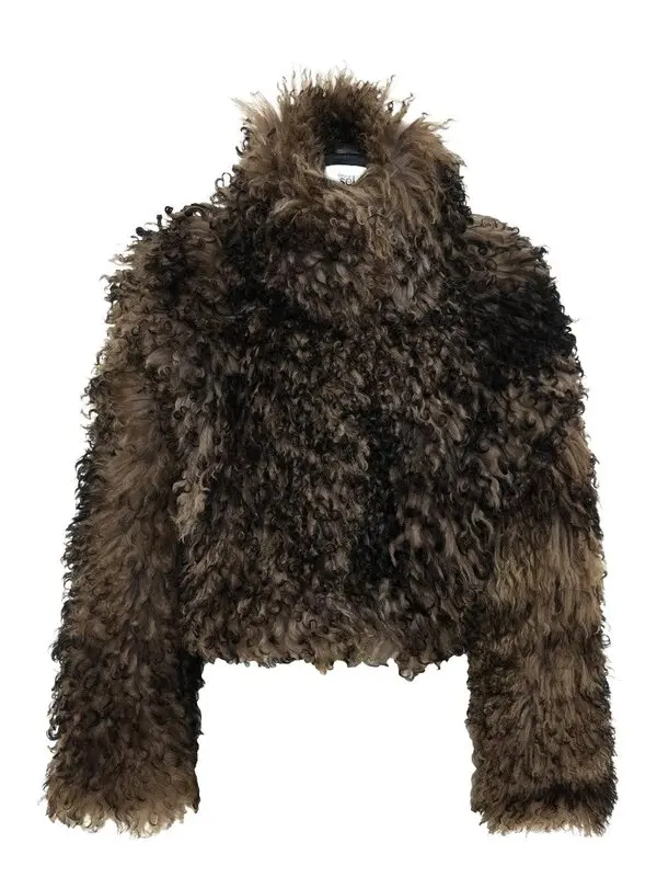 MAISON SEL Faux Fur Jacket - Brown