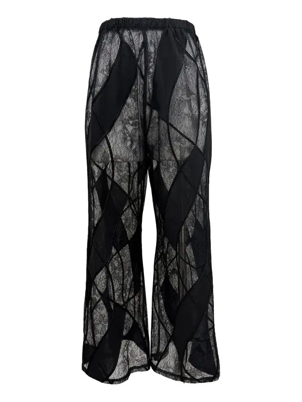 CAROL COELHO Lithos Embroidered Cropped Pants - Black