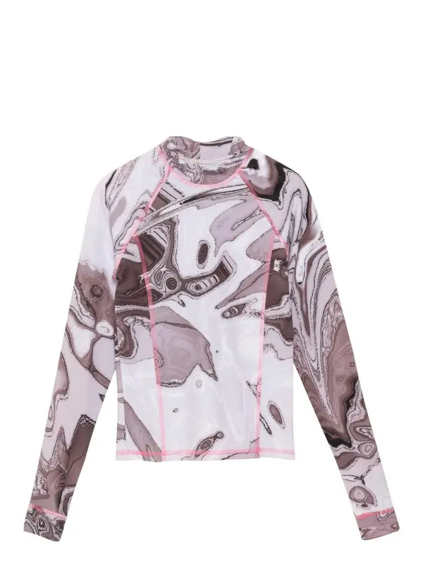 PALOMA LIRA Printed Lycra Long Sleeve Top - Grey