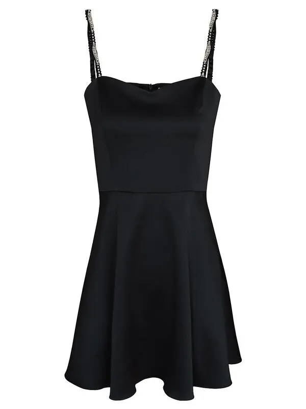 2KSTYLE Ace Crystal Hand-embellished Skater Mini Dress - Black