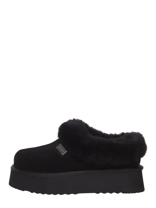 EVERAU AUSTRALIA Topknot Leather Slippers - Black