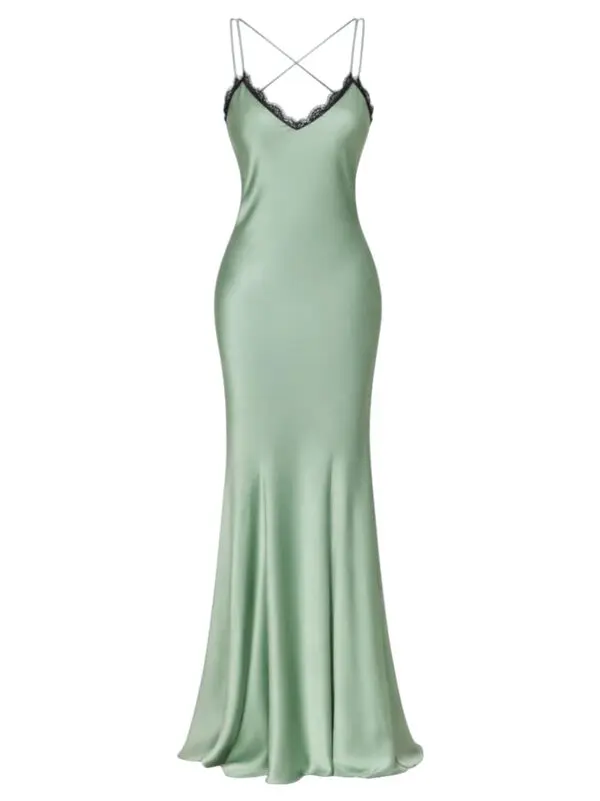 SUN CULTURE Amar Floor-length Slip Dress - Blue