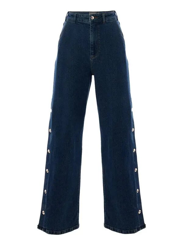 EXQUISE Denim Straight-leg Jeans - Blue