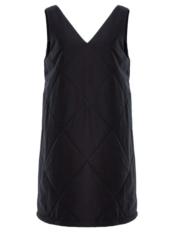 CONCEPT A TROIS Quilted A-line Dress With Zippers - Black