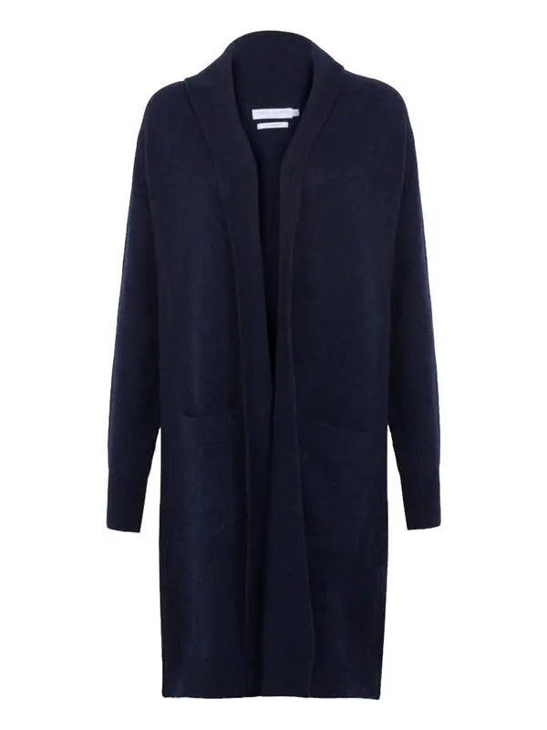 PAUL JAMES KNITWEAR Pure Lambswool Long Line Cardigan With Pockets - Blue