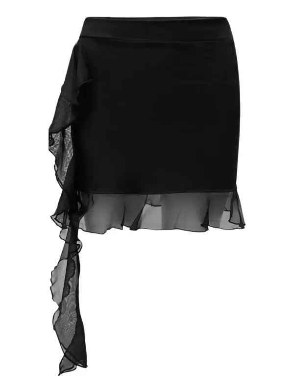 OW Harper Asymmetric Mini Skirt - Black