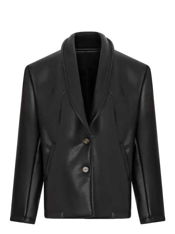 THISISU COLLECTION Leather Jacket With Faux Fur Lining - Black