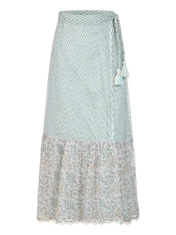LIMINAL Printed Wrap Skirt - Blue
