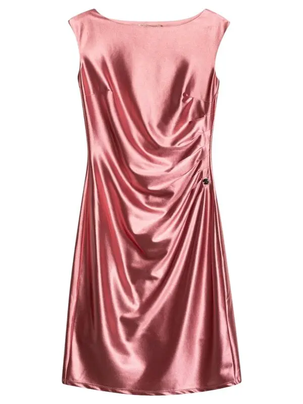 NIZA Elle Metallic Draped Waist Dress - Pink
