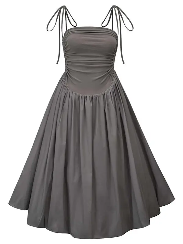 AMY LYNN Alexa Puffball Midi Dress - Grey