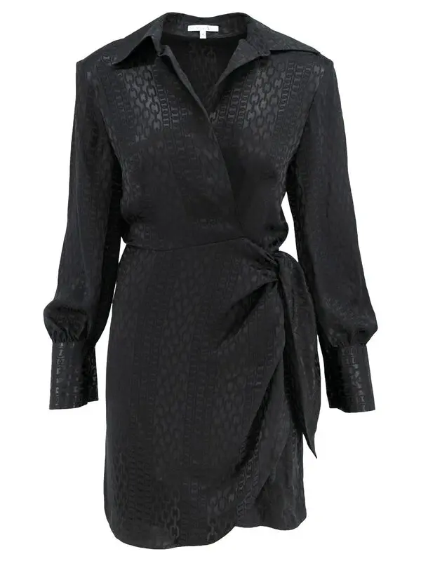 NORIA ANIS Ritzy Wrap Shirt Dress - Black