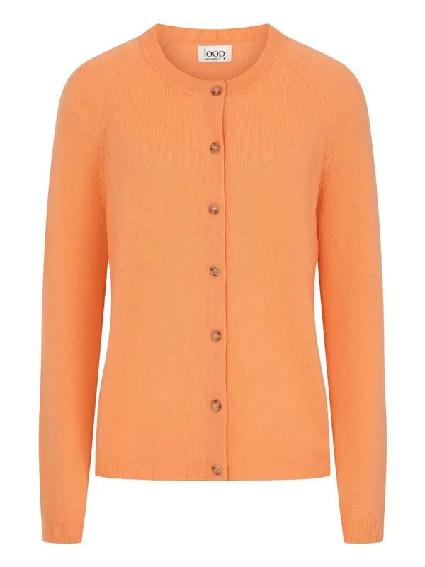 LOOP CASHMERE Featherweight Cashmere Cardigan - Orange