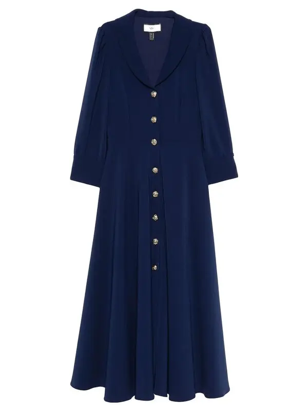 NISSA Crepe Midi Dress - Blue