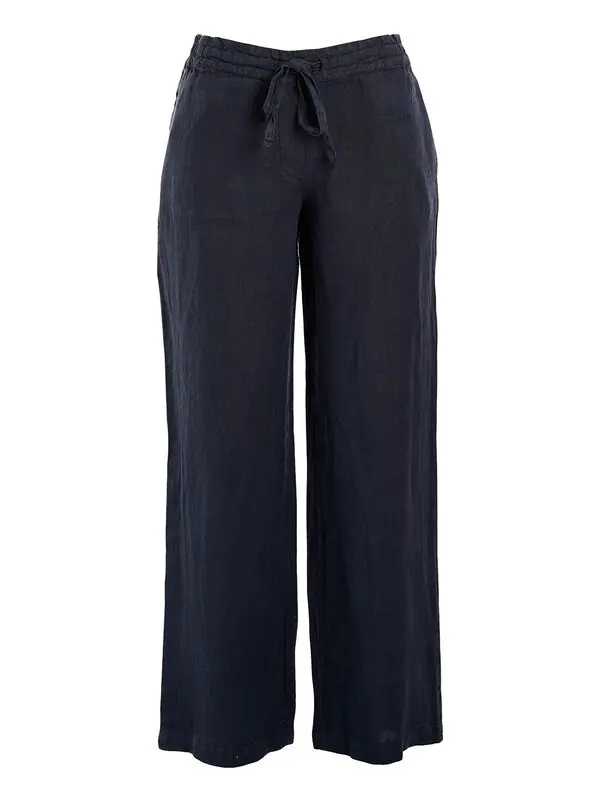 Haris Cotton Wide Legged Linen Pants - Blue