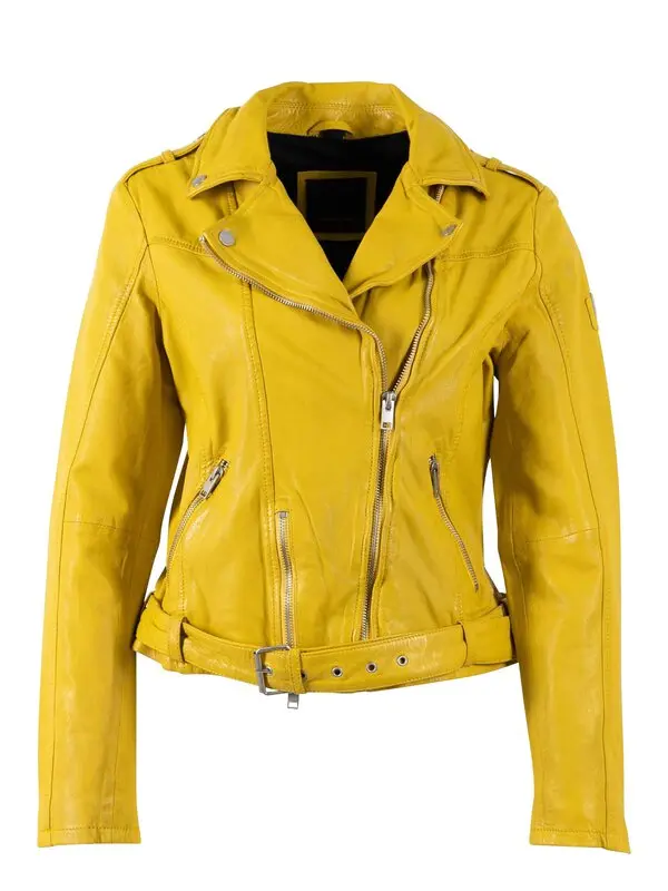Mauritius Wild Rf Leather Jacket - Yellow