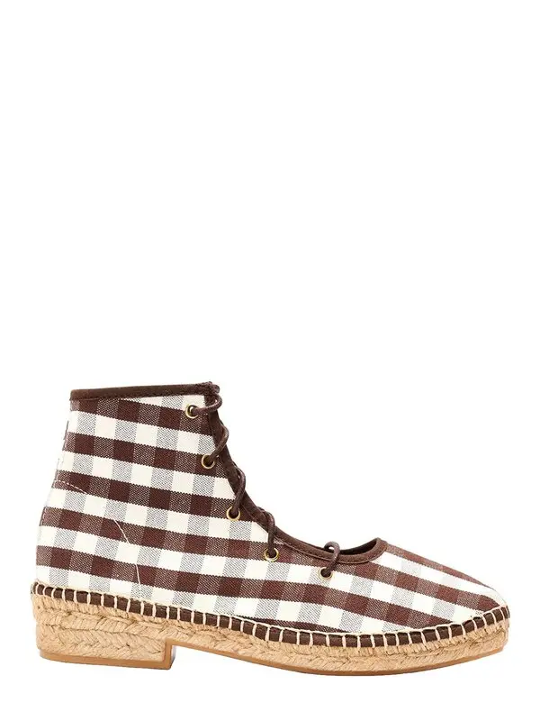 NAGUISA Annona Checked Espadrilles - Brown