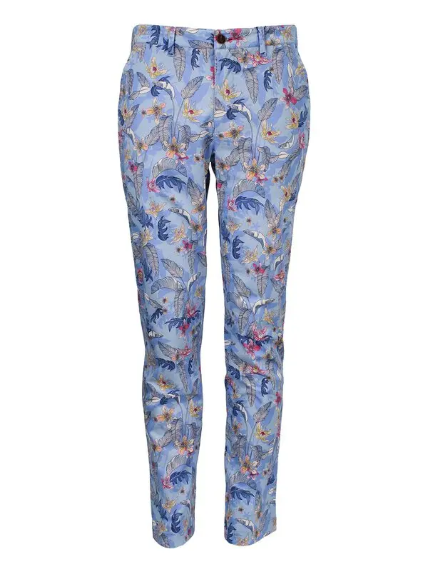 LORDS OF HARLECH Charles Falling Flowers Pant - Blue