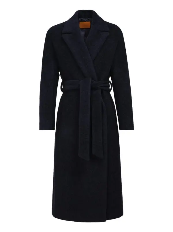 VULTO Belted Alpaca Coat - Blue