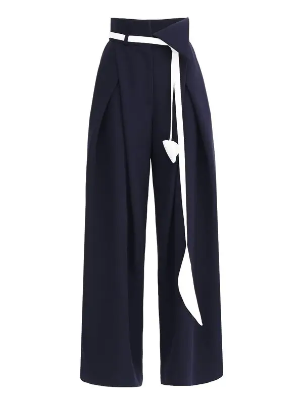 JULIA ALLERT Wide-leg Trousers With Belt - Blue