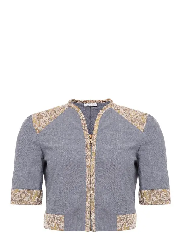MISHA VAIDYA Leya Cropped Jacket - Blue