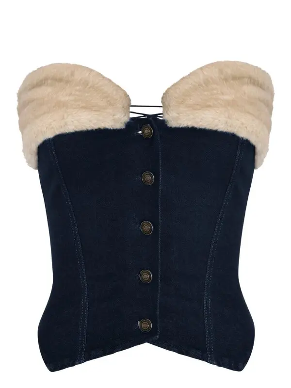 OW Desi Denim Corset Top - Blue