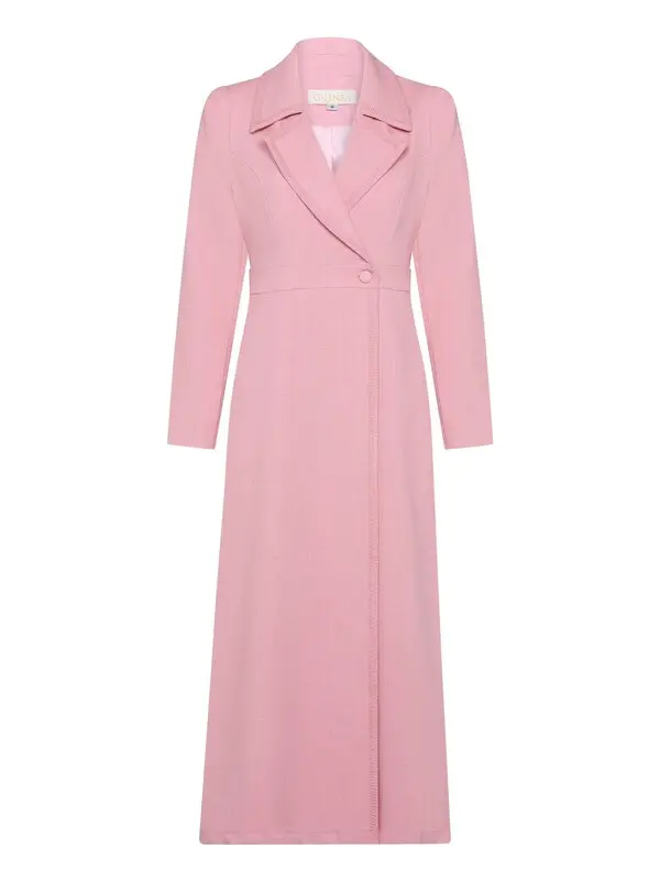 GUINEA Linen Look Dress Coat - Pink