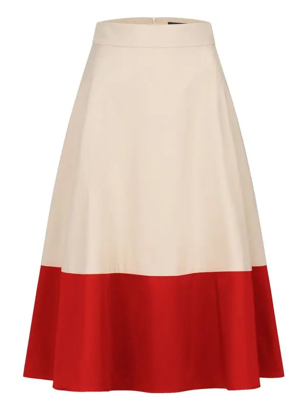 MARIANNA DÉRI A-line Midi Skirt - Brown/red