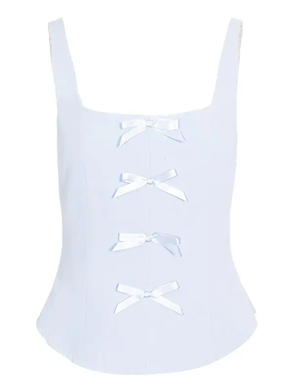 AMY LYNN Kady Ribbon Detail Corset Top - Blue