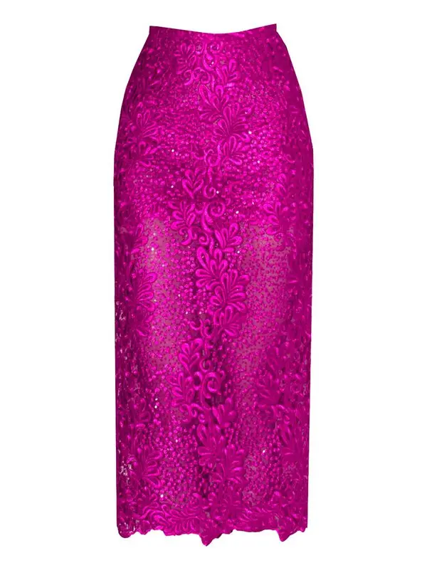 ANGELIKA JOZEFCZYK Orchidea Lace Skirt - Pink