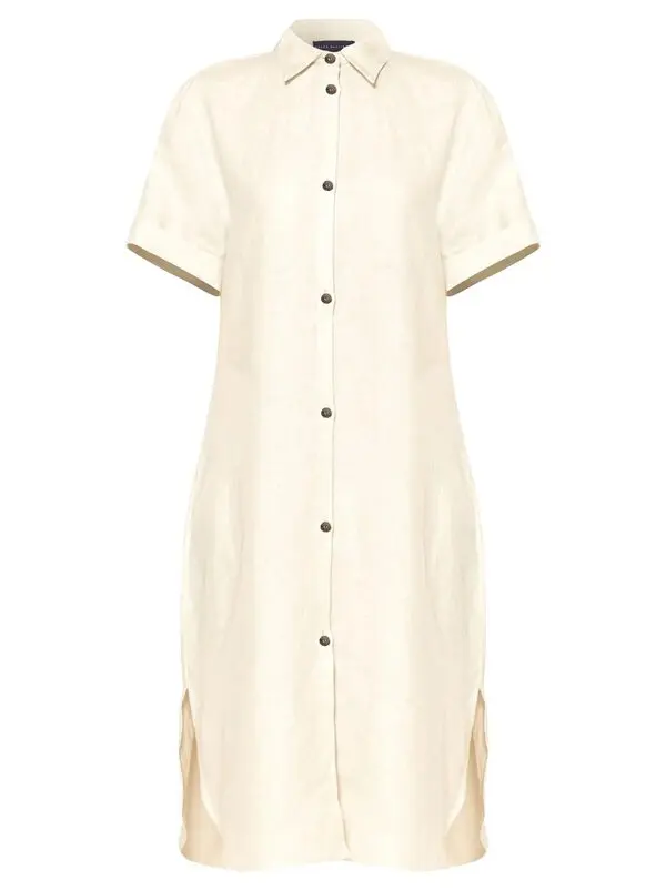 HELEN MCALINDEN Bella Baird Mcnuit Irish Linen Shirt Dress - Beige