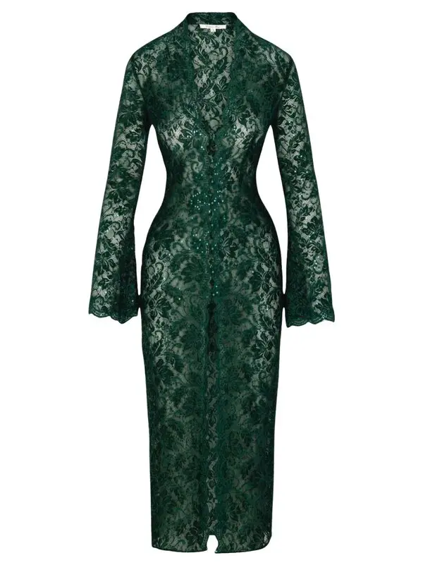 EMPRESS MIMI Venus Lace Robe - Green