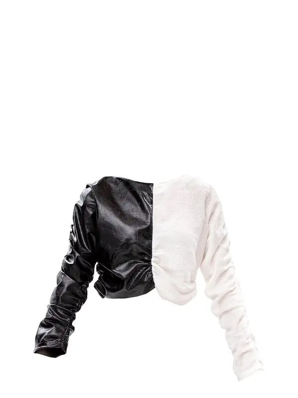 MAISON BOGOMIL Split Motion Cropped Top - Black/white