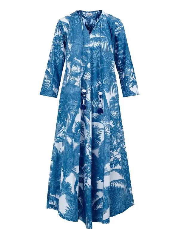 ANTRA DESIGNS Meilikki Marine Cotton Kaftan - Blue