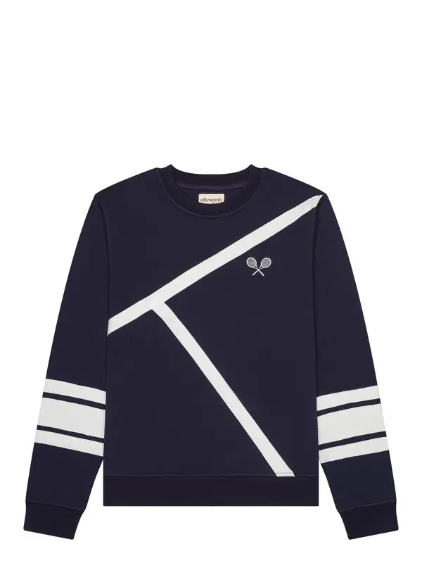 ELLSWORTH + IVEY Elle Tennis Lines Sweatshirt - Blue