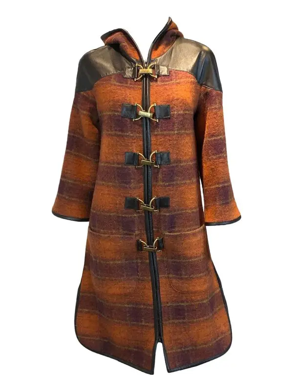 SNIDER Wool-blend Coat With Leather Accents - Black/yellow