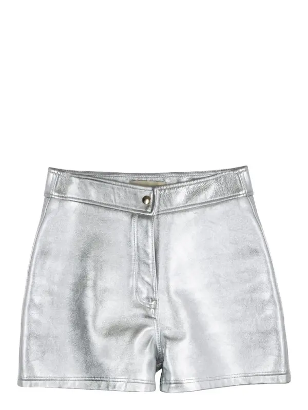 PALOMA LIRA Leather Shorts With Chains - Silver