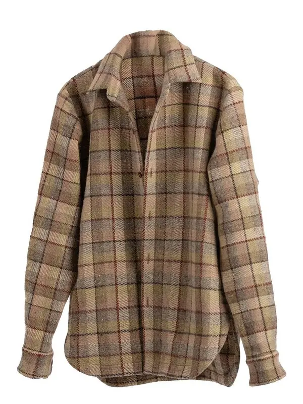 CHARKHA & LOOM Neutrals / Sirius Plaid Shirt Shacket Beige Checks - Brown
