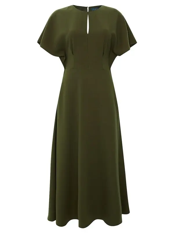 EXQUISE Regular Fit Crew Neck Dress - Green