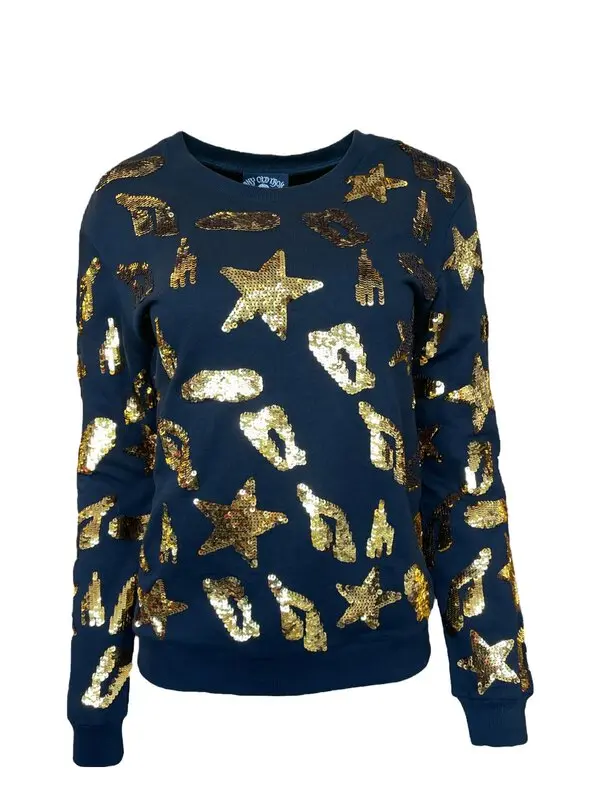 ANY OLD IRON Sequin Embellished Sweatshirt - Gold/black