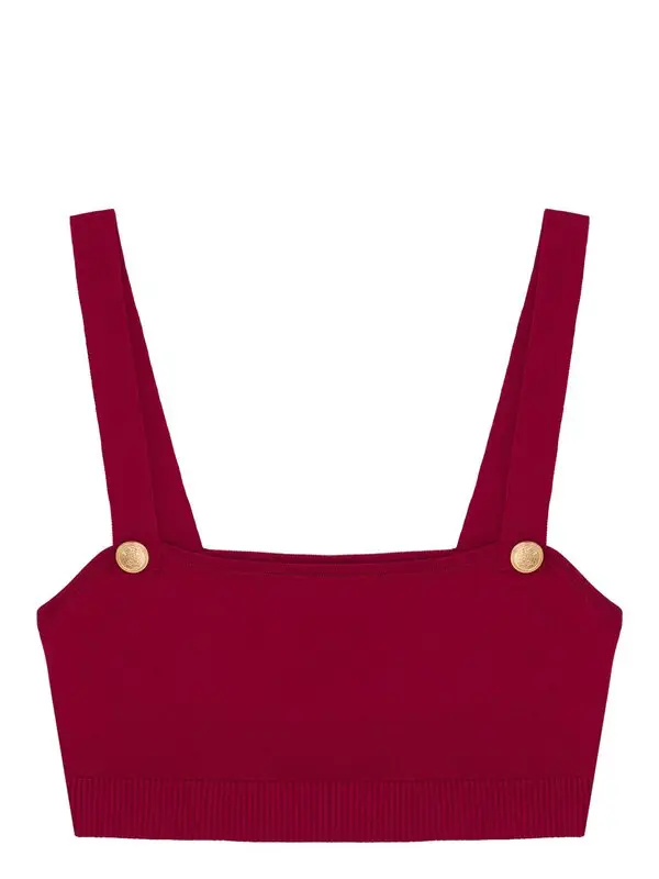 PERALUNA Elizabeth Knit Bralette - Red