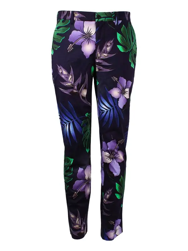 LORDS OF HARLECH Charles Tropical Explosion Pant - Blue