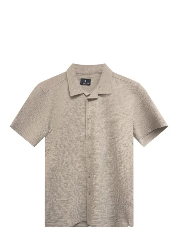 VUSTRA Everyday Camp Collar Waffle Knit Shirt - Grey