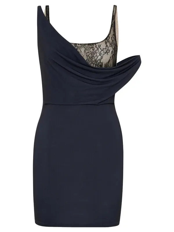 MAISON SEL Mini Reverie Draped Dress - Black